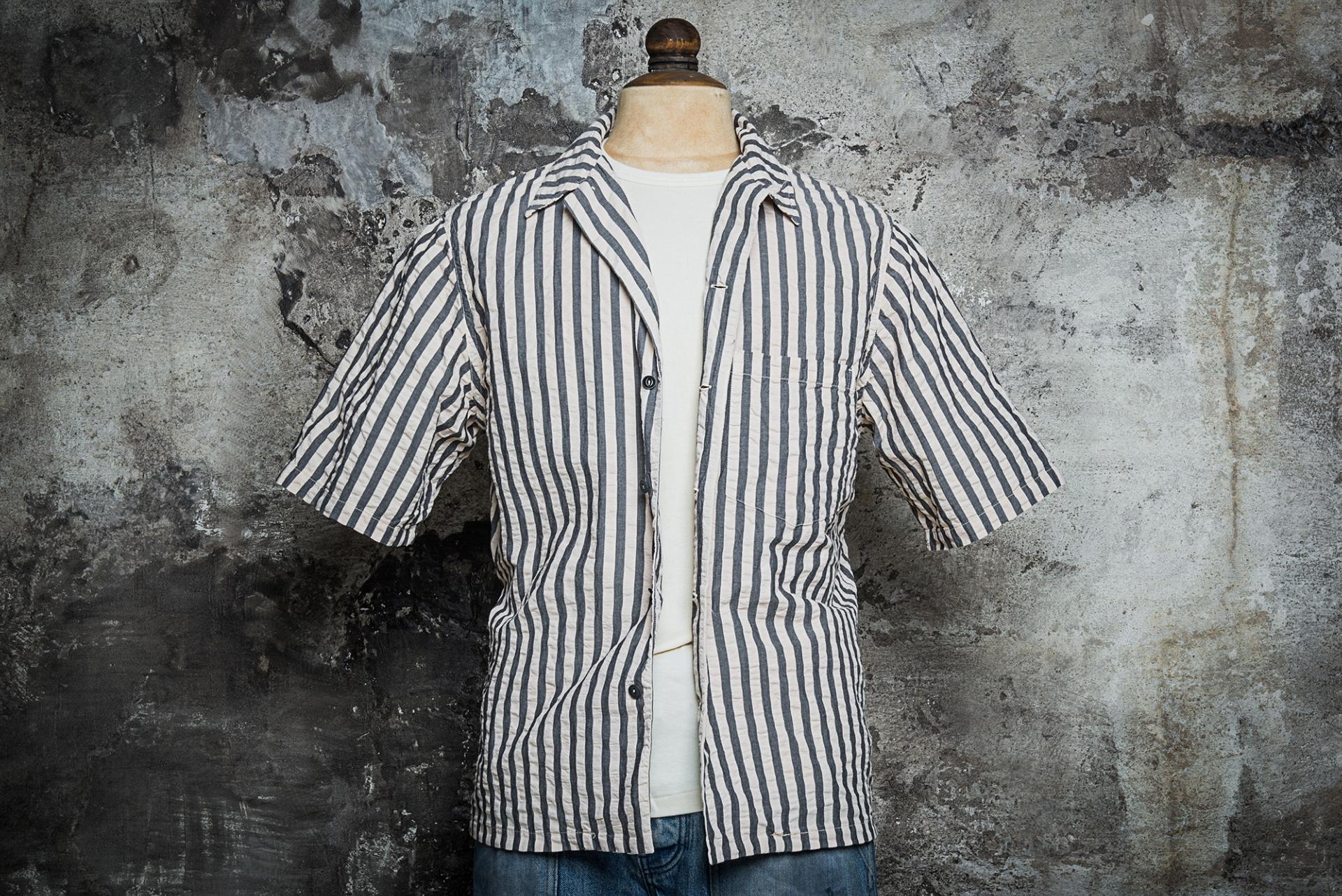 THE 50's SHIRT - WASHED NATURAL/STRIPED